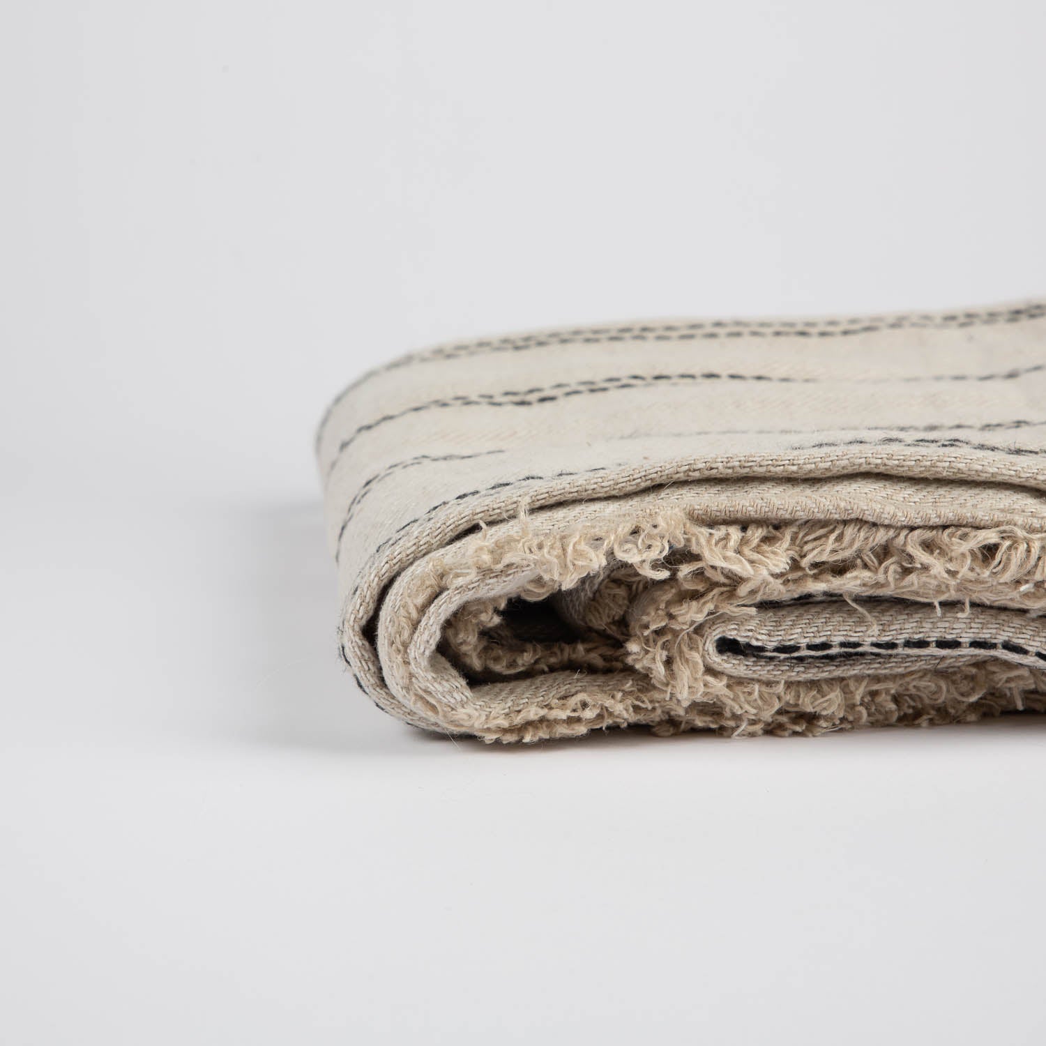 Oat & Black Striped Linen Throw – Le Marché